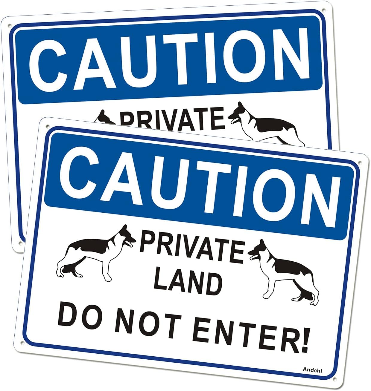 2 Pack Caution Private Land Warning Signs for Farm, Do not Enter and ...