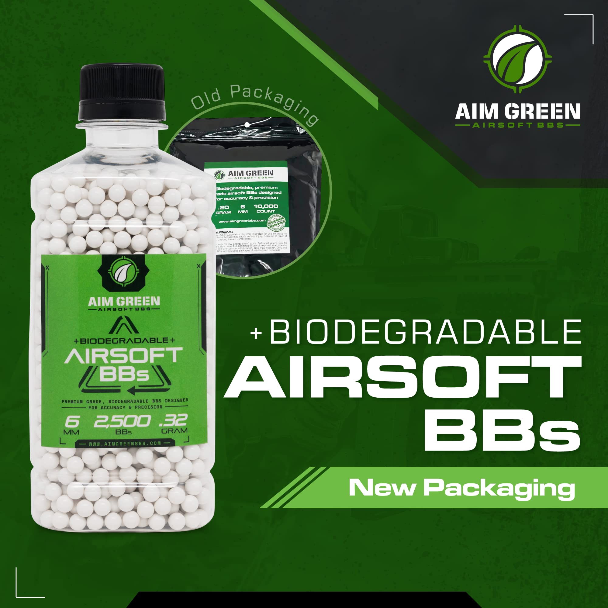 Snapklik.com : Aim Green Biodegradable Airsoft BBS, Premium-Grade 6mm ...