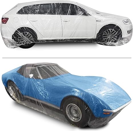 Amazon.com: Bestauto Clear Plastic Car Cover 10pcs Disposable Car ...