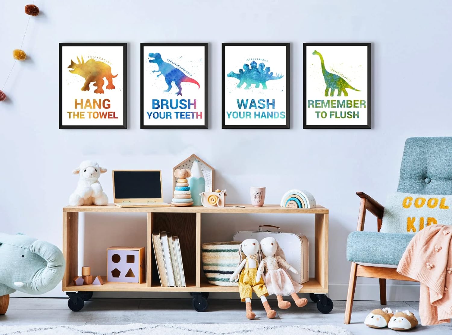 Buy Dofala Funny Dinosaur Bathroom Waterproof Decor Quotes Wall Art ...