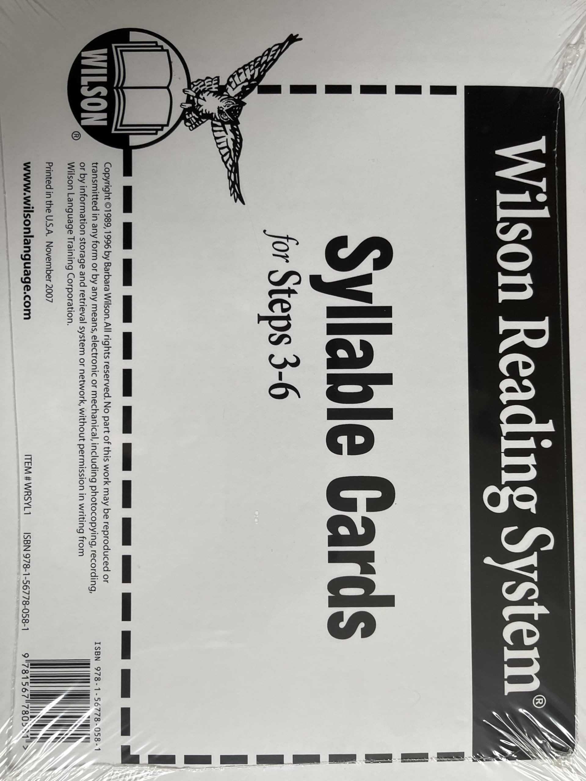 Wilson Reading System Syllable Cards Steps 3-6: Barbara A. Wilson ...