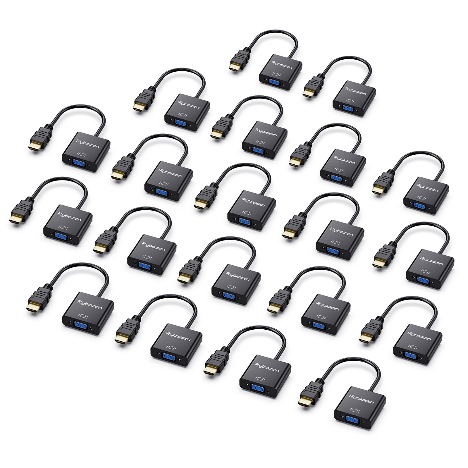 Amazon.com: HDMI to VGA Adapter 20 Pack, Gold-Plated HDMI to VGA ...