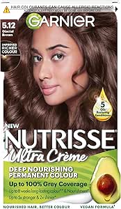 Garnier Nutrisse Cool Browns 5.12 Glacial Brown Permanent Hair Dye ...