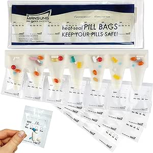 Mansung Pill Pack S Combo - 700 Heat Seal Pill Pouch Bags with Loading ...