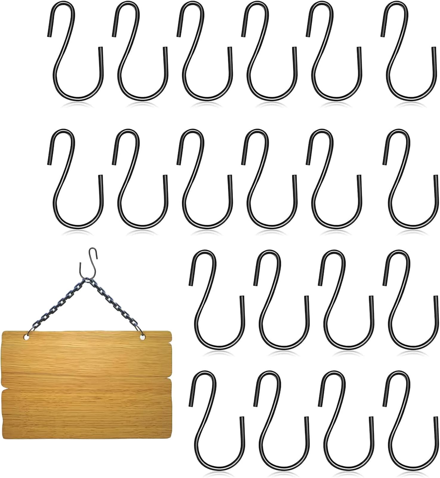 ilauke 20 Pack S Shaped Hooks Heavy Duty S Hooks Hanging Hanger Hooks ...