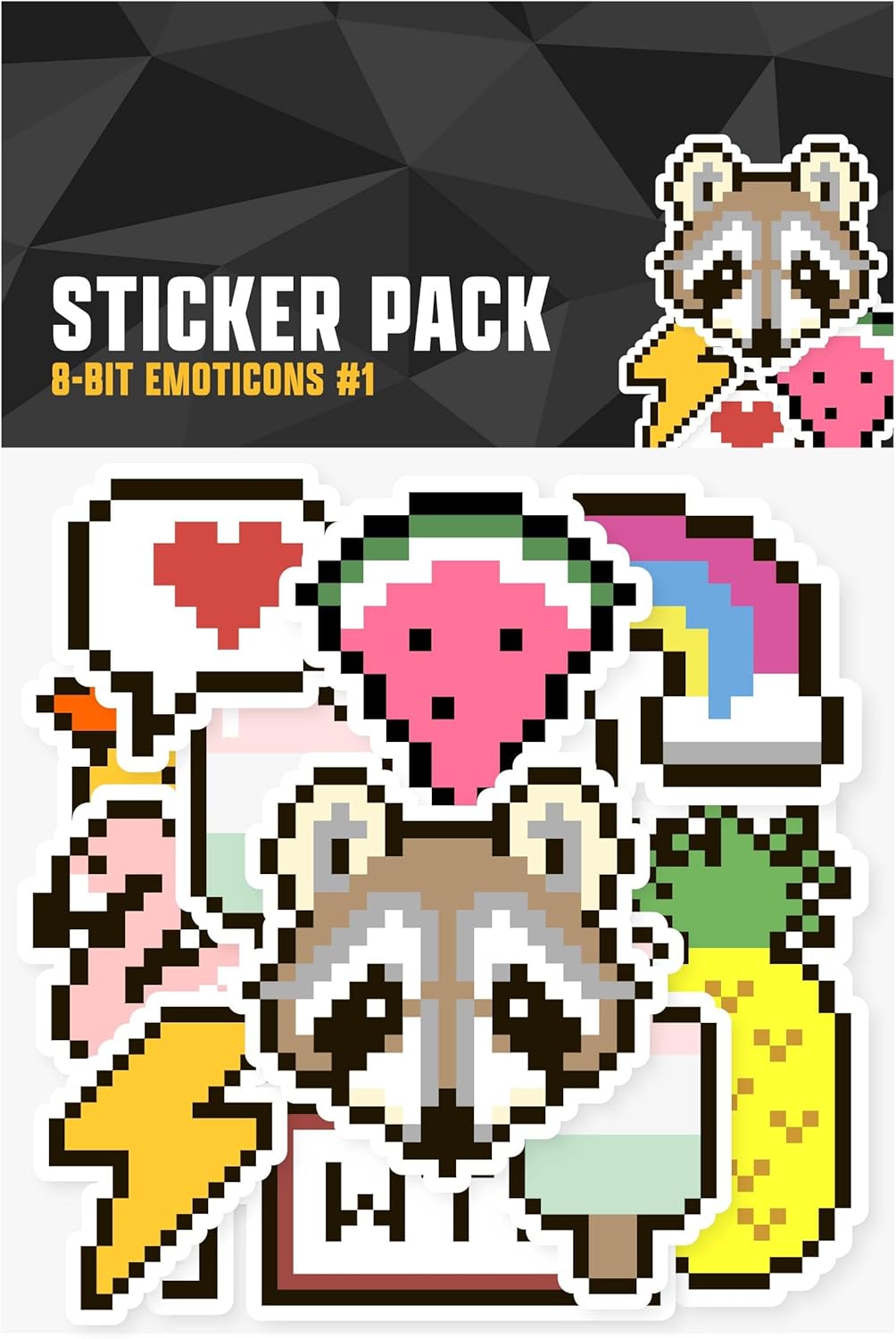 Amazon.com: Cool and Unique 8-Bit Emoticons #1 Vinyl Stickers | 10 ...