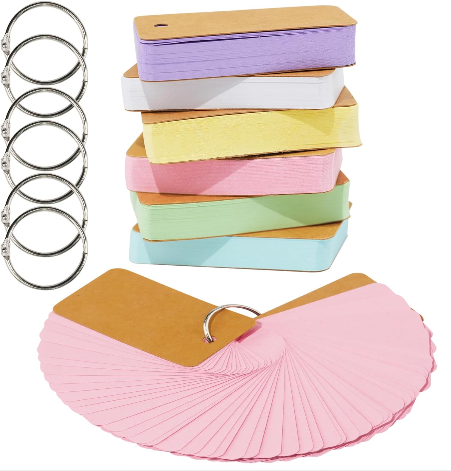 Amazon.com : 300 Pcs White Blank Customizable Index Flash Study Note ...