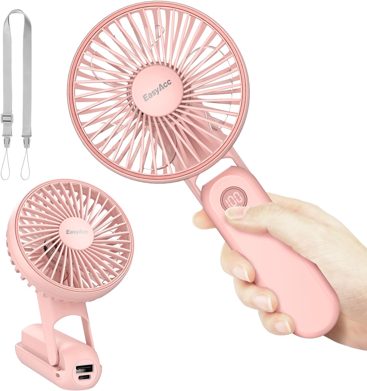 EasyAcc Handventilator Tragbarer Mini Lüfter Elektrischer USB ...