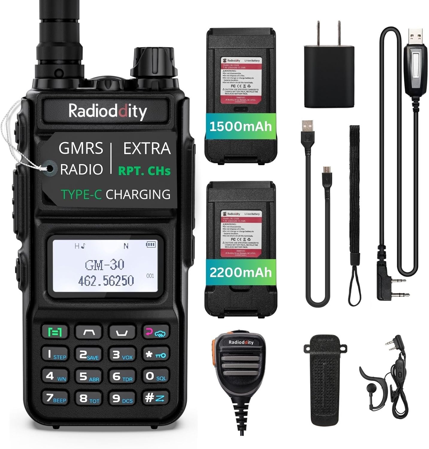 Amazon.com: Radioddity 1 Pack GM-30 GMRS Handheld Radio, Long Range Two ...