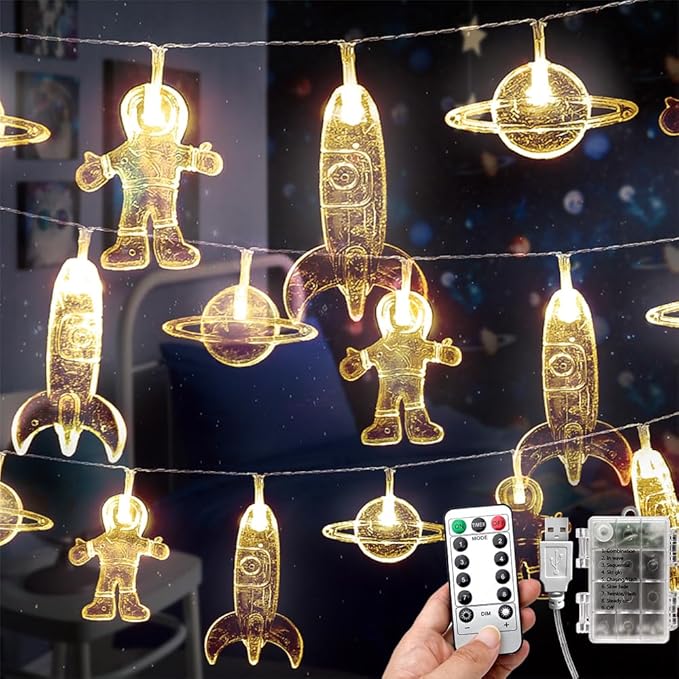 Amazon.com: 20 LED Children's Room LED String Light Astronaut Spaceship ...