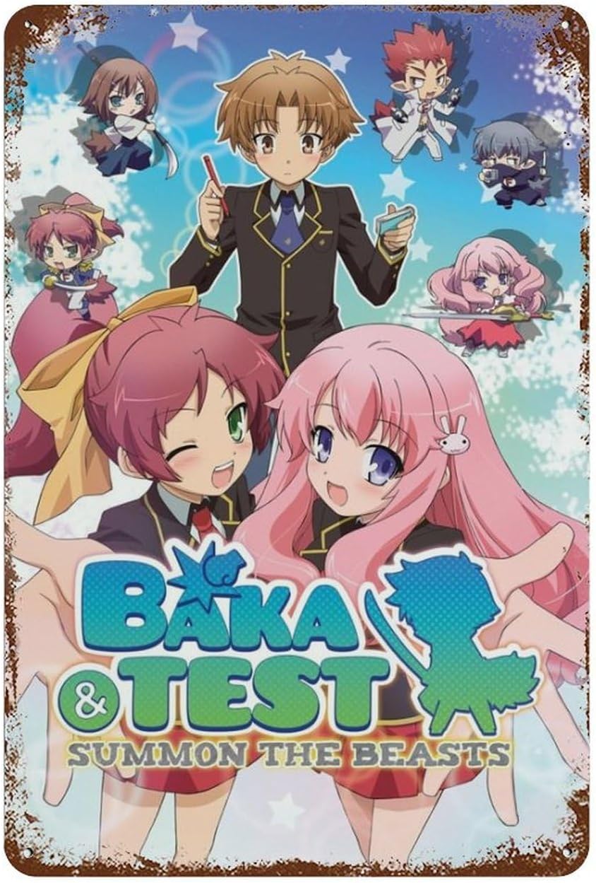 Amazon.com: Baka And Test Retro Anime Retro Poster Metal Tin Sign Chic ...