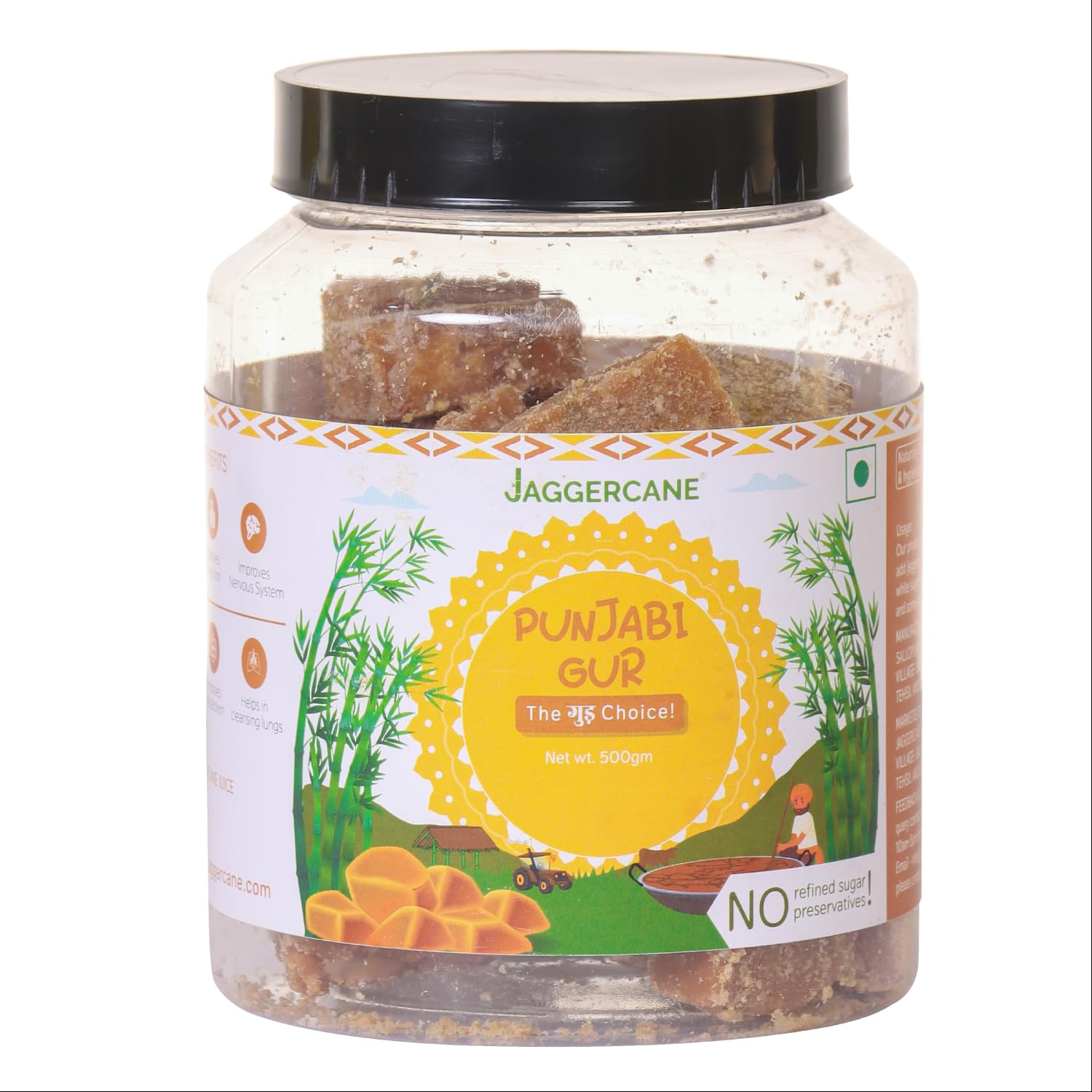 jaggercane Jaggery Solid 500gms [Pure, Natural, No Preservatives Added ...