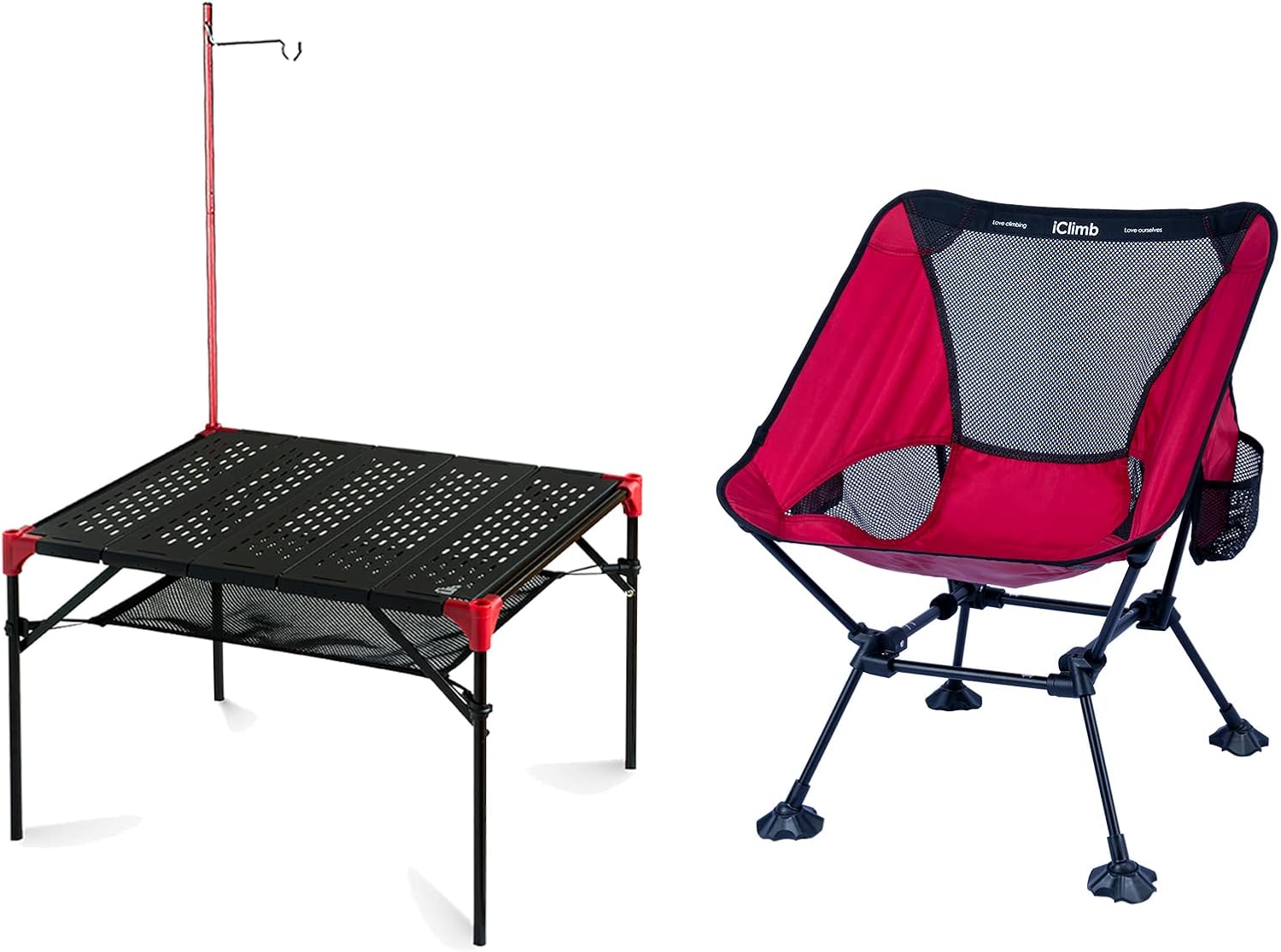 Amazon.com: iClimb 1 Extendable Table with Hanger and 1 Anti-Sinking ...
