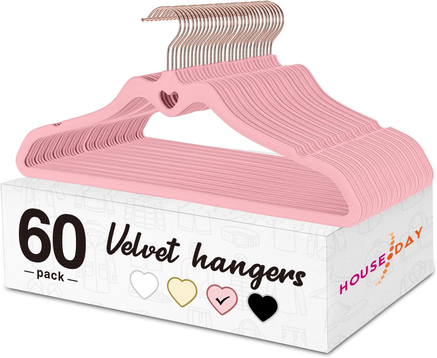 Amazon.com: HOUSE DAY Premium Velvet Hangers 50 Pack, Non-Slip Flocked ...