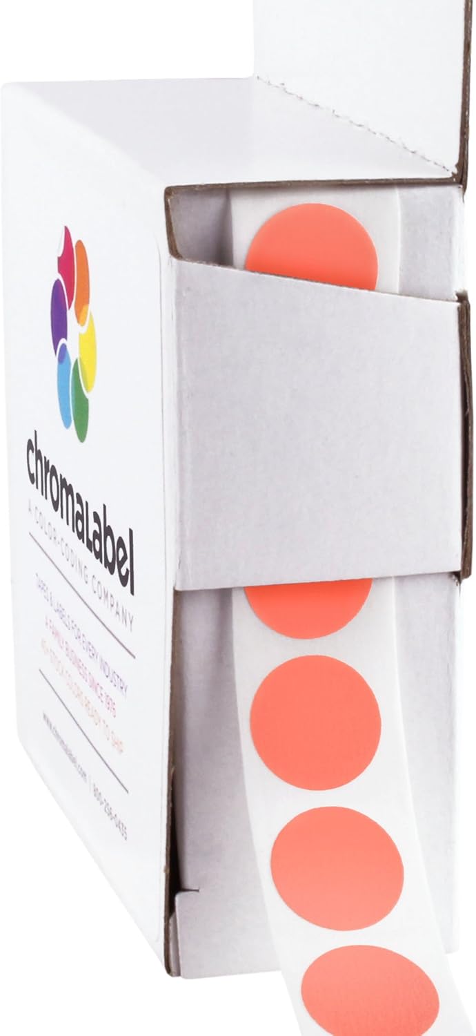 Amazon.com : ChromaLabel 1/2 Inch Round Permanent Color-Code Dot ...