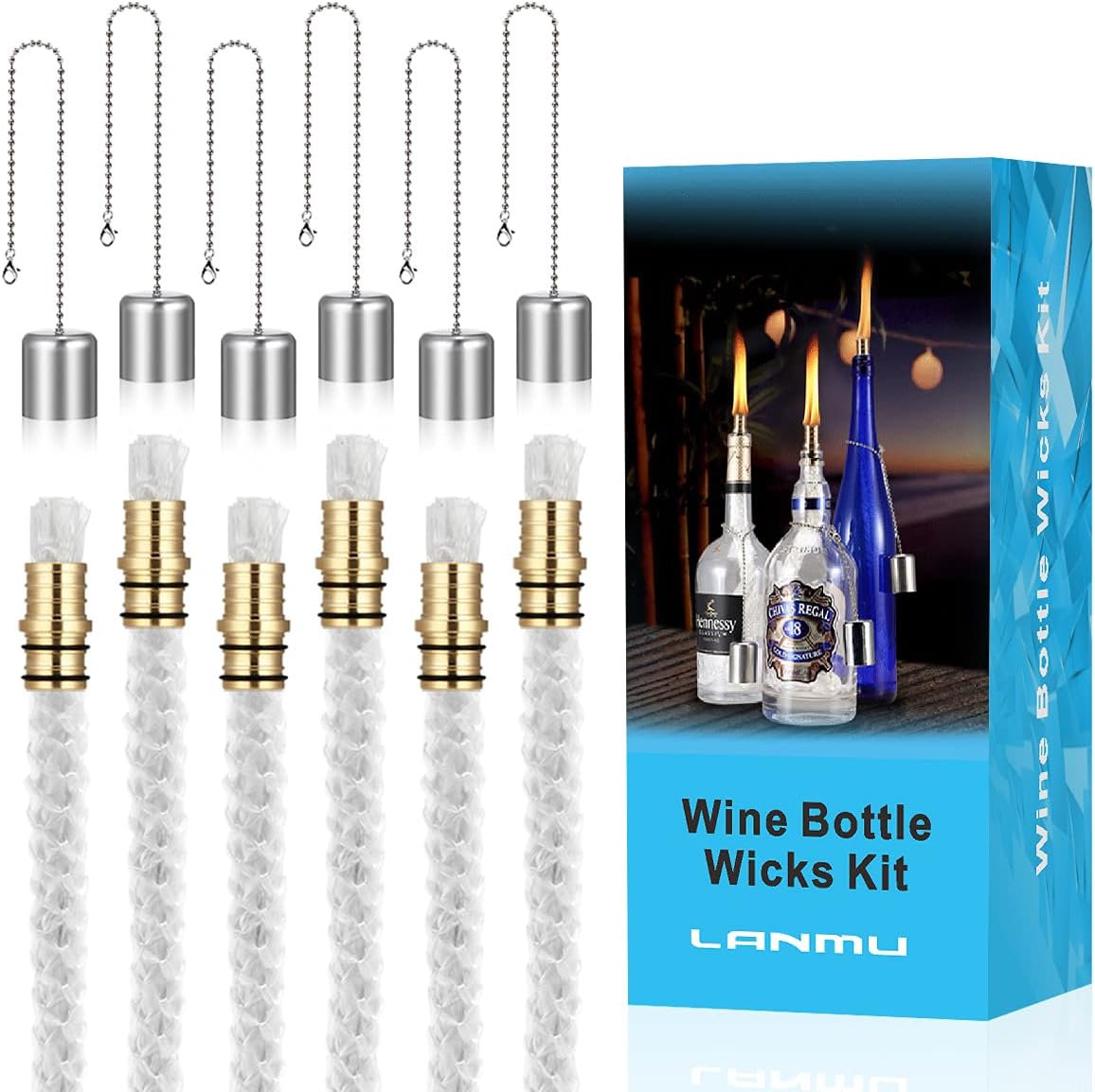 Amazon.com: LANMU Wine Bottle Torch Wicks, Patio Tabletop Torches Wick ...