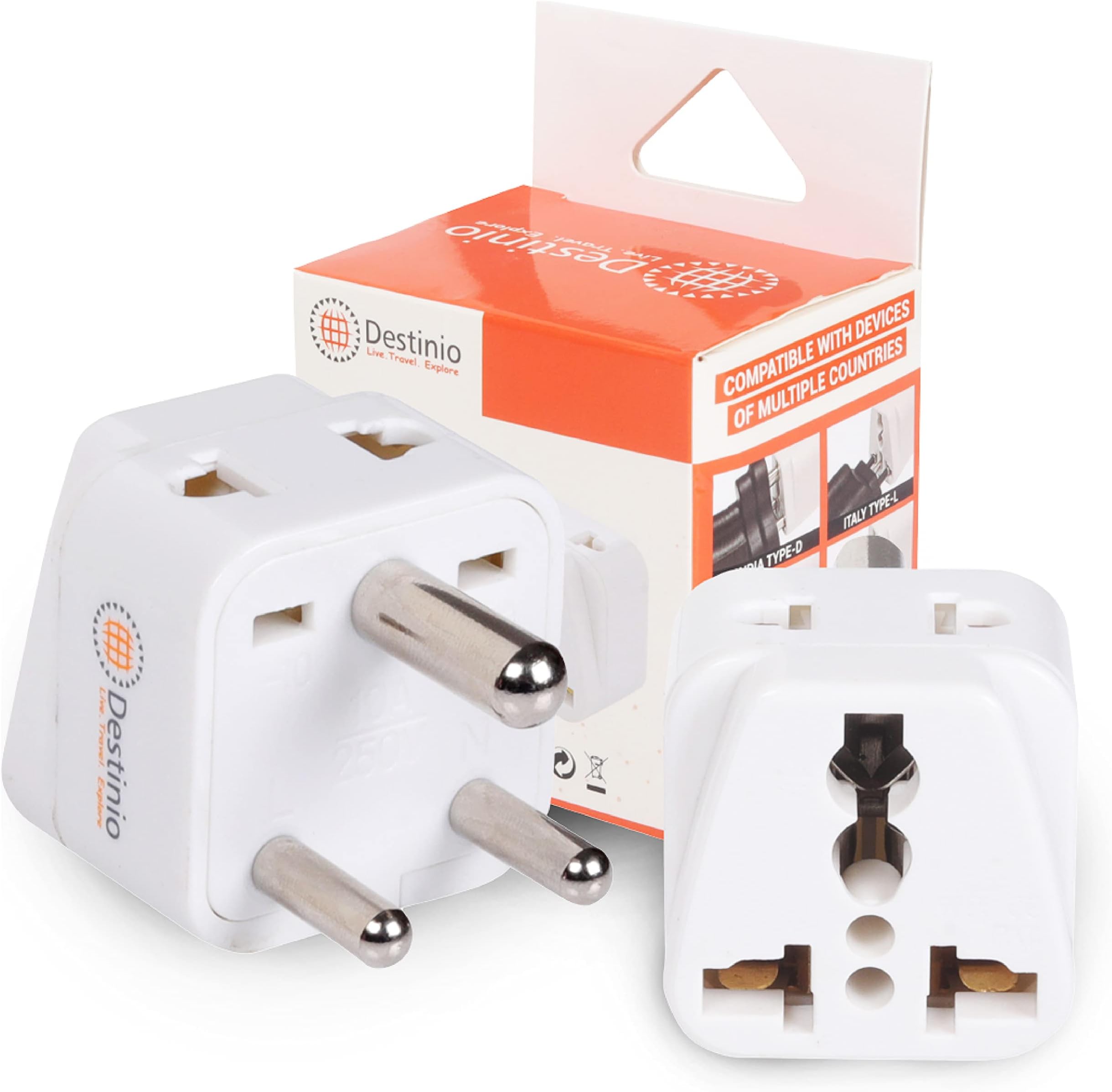 OREI USA to India Adapter Plug, World (USA, UK, China & More) Australia ...