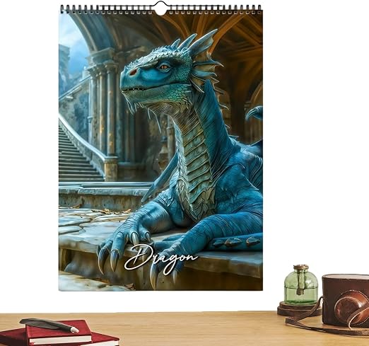 Wall Calendar 2026 - Dragon Theme Art Fantasy | 12 Month Calendar ...