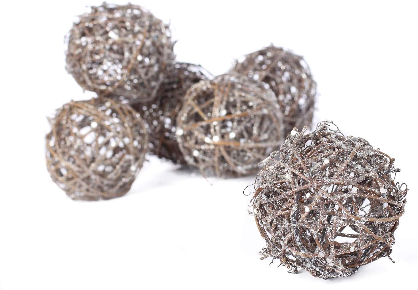Amazon.com: Factory Direct Craft Pack of 12 Natural Twig Rattan Balls ...