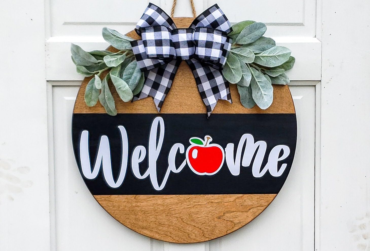 Amazon.com: Teacher Door Hanging, Teacher Sign, Teacher Wreath, Round ...