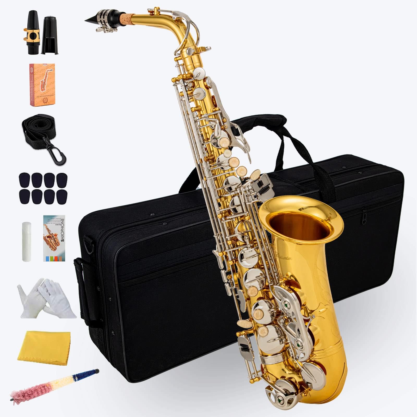 Amazon.com: Rhythm Eb Alto Saxophone With Carrying Sax Case,Full set ...