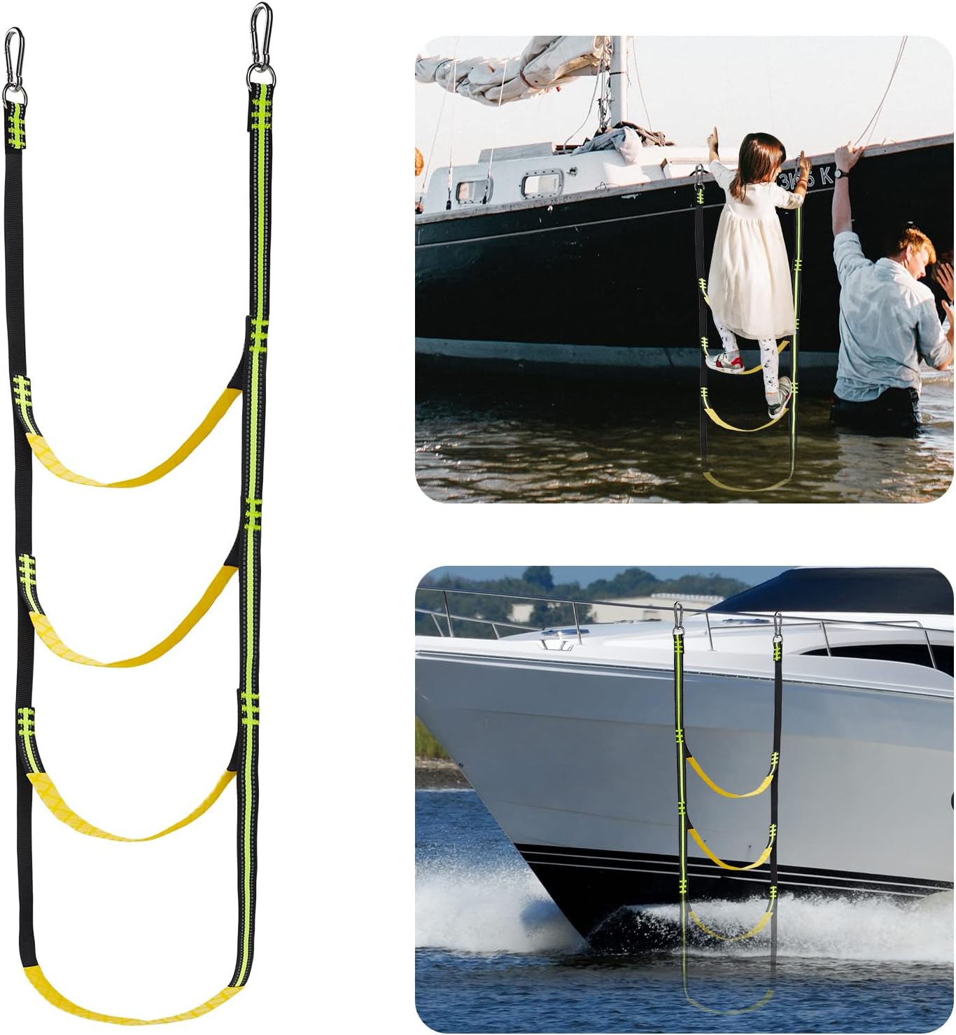 Amazon.com: VENMATE 4 Step Boat Rope Ladder,Portable Boarding Ladder ...