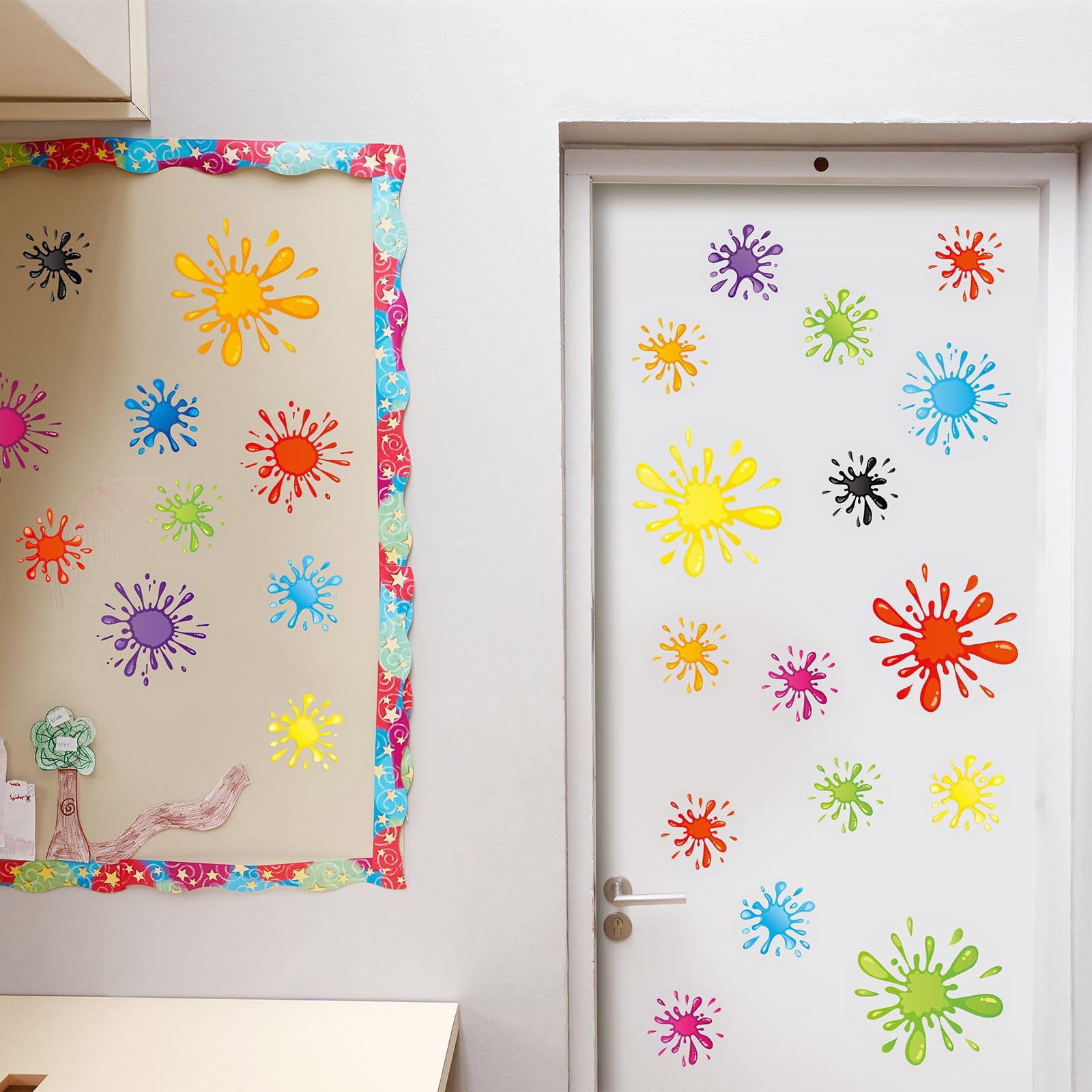 Snapklik.com : 30 Pcs Watercolor Paint Splatter Floor Decal 3 1/4"-6 1/ ...