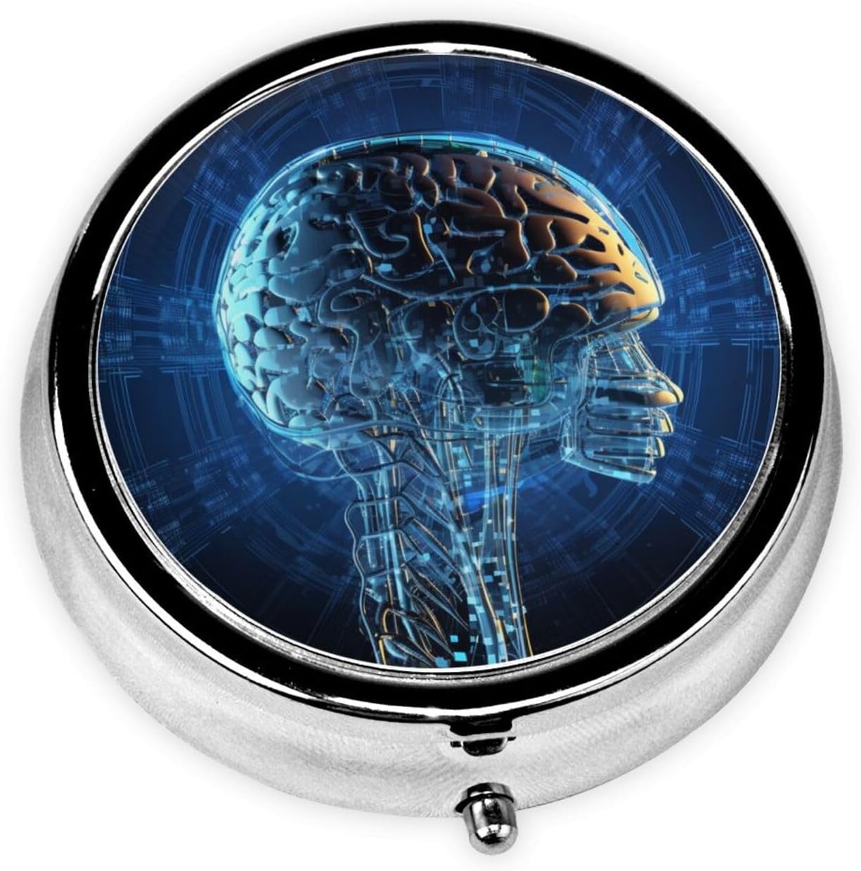 Amazon.com: Artificial Intelligence Brain(1) Print Round Pill Box 3 ...