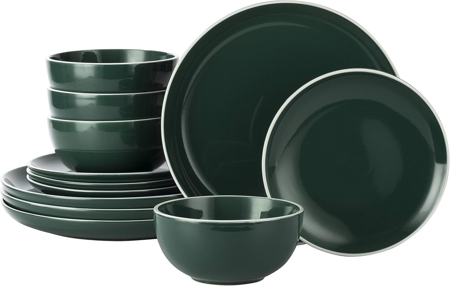 Waterside - 12 Piece Emerald Green Dinner Set : Amazon.co.uk: Home ...