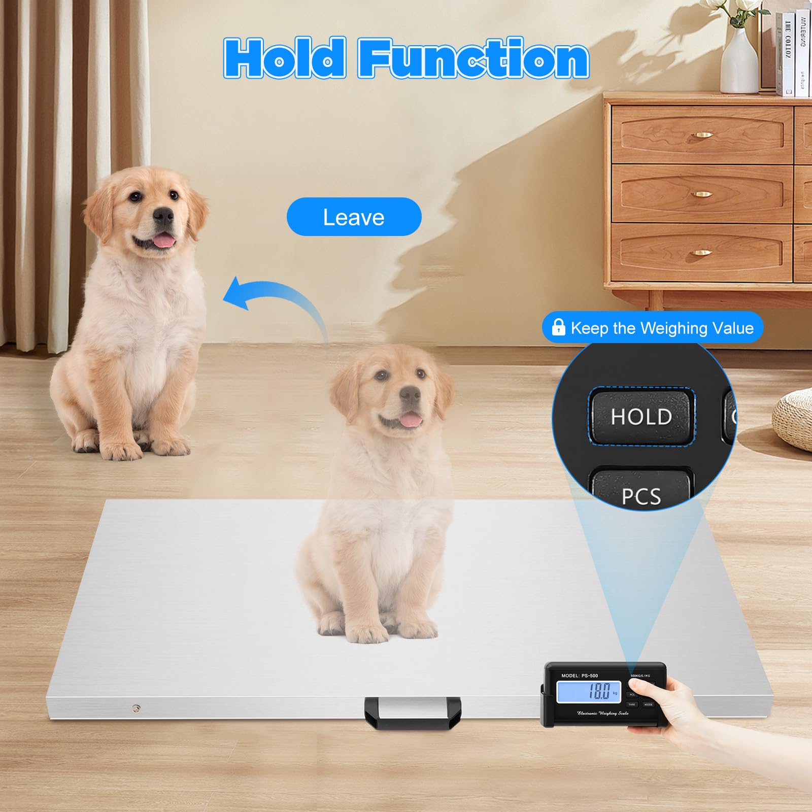 Veterinary Scale Digital Livestock Scale - 440lbs Capacity Stainless ...