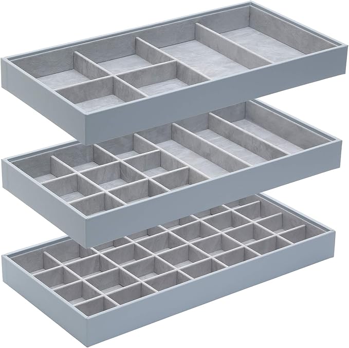 Amazon.com: ORIGIA Magic Stackable Jewelry Trays Closet Dresser Drawer ...