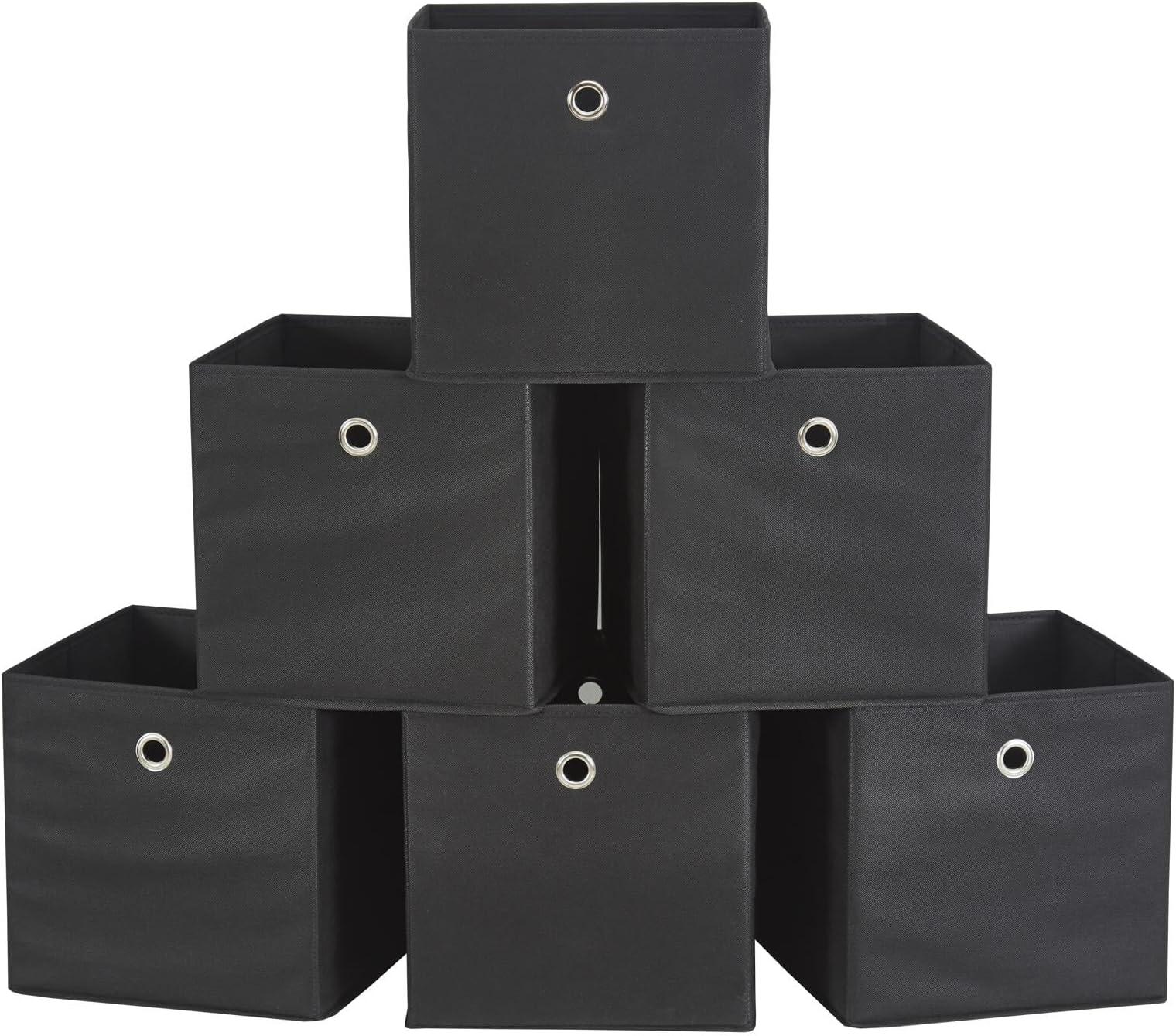 Set of 2 Large Foldable Square Storage Cubes, Fabric Organiser Canvas ...