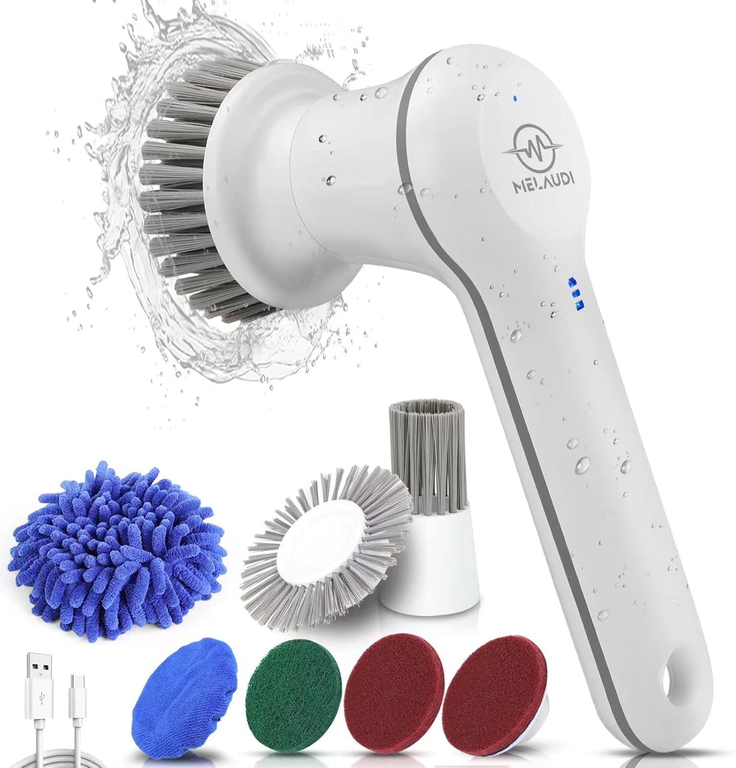 Amazon.com: MELAUDI Spin Scrub Brush Cordless, Household Cleaning ...
