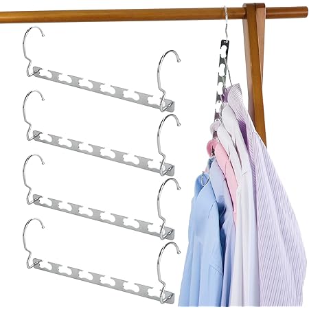 Amazon.com: HOUSE DAY 6 Pack Metal Magic Hangers Space Saving Hangers ...