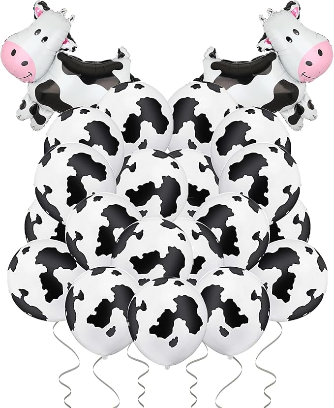 Amazon.com: 100 PCS Cow Print Balloons, 2 Pcs Big Cow Balloons 12 inch ...
