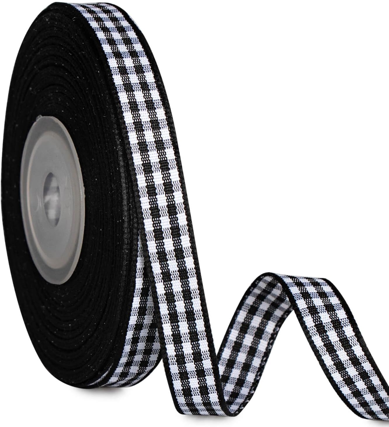 Amazon.com: SOFIRE Black and White Gingham Ribbon Checkered Ribbon 3/8 ...