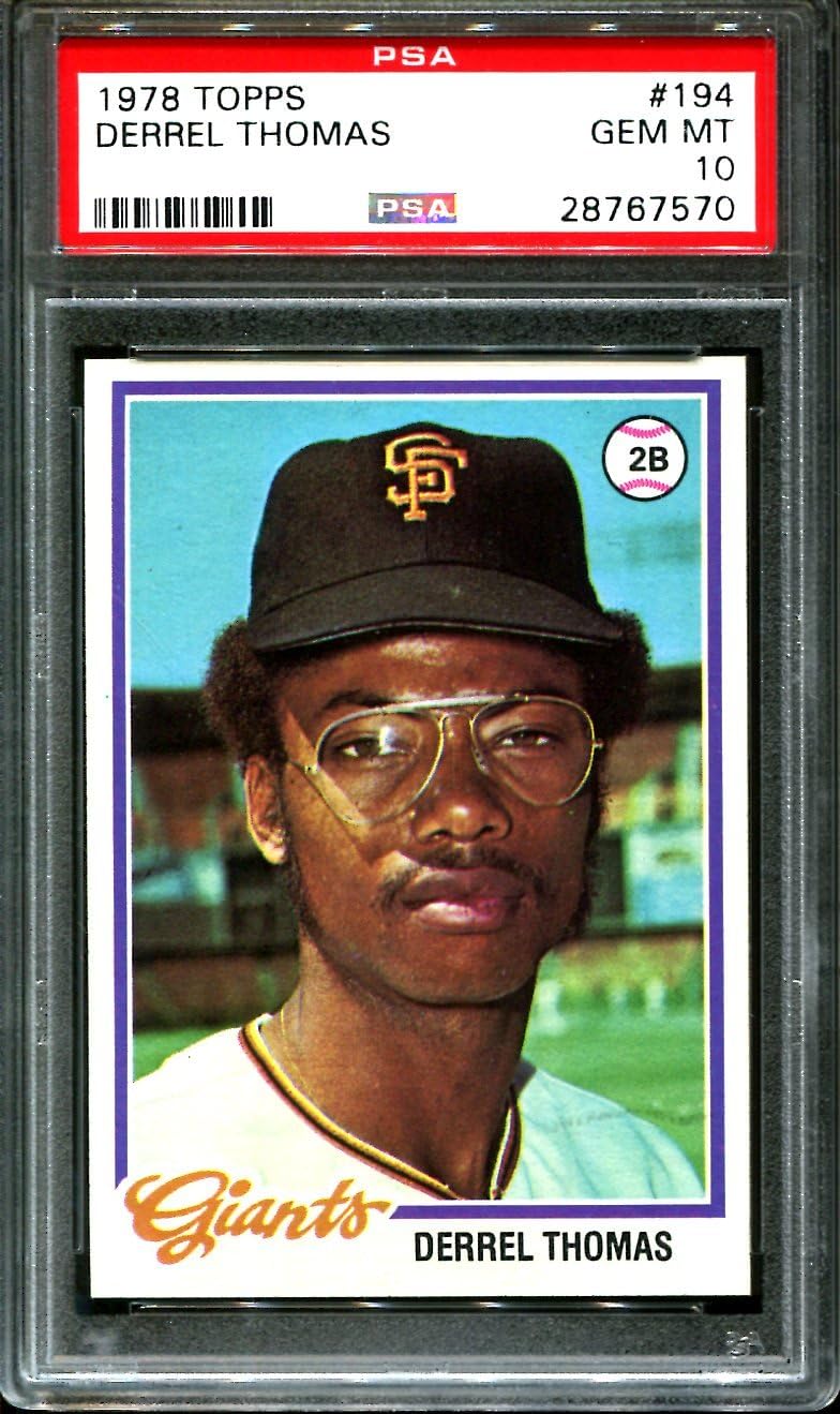 Amazon.com: 1978 TOPPS #194 DERREL THOMAS GIANTS PSA 10 B1973043-314 ...