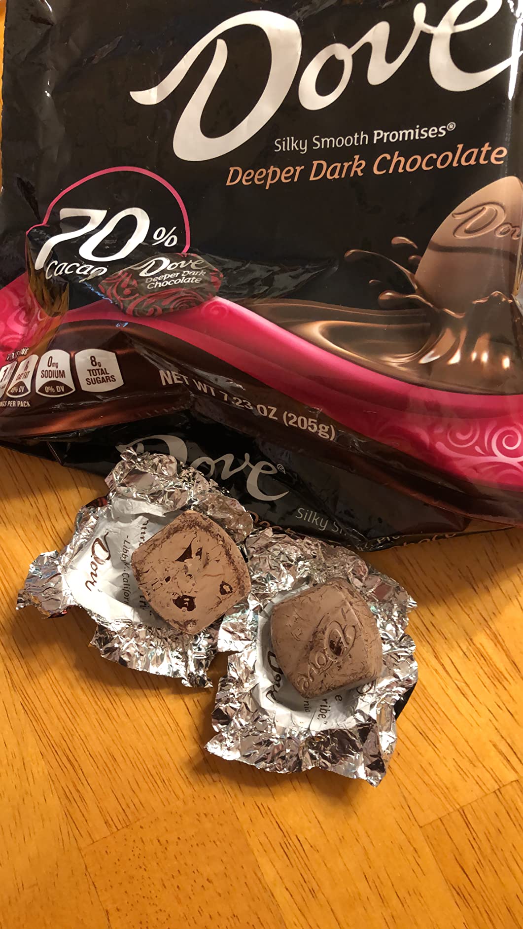 Amazon.com : Dove PROMISES Deeper Dark Chocolate 70% Cacao, 7.23 Oz ...