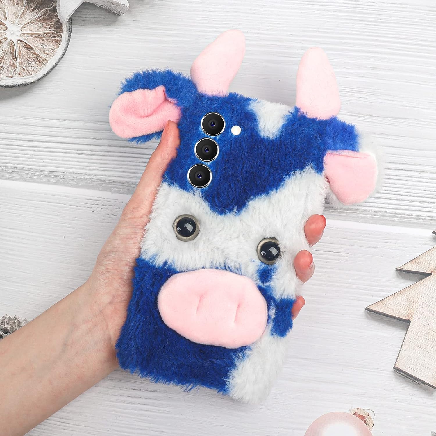 Amazon.com: LUVI 3D Cute for Galaxy S23 Ultra Case Plush Furry Fuzzy ...