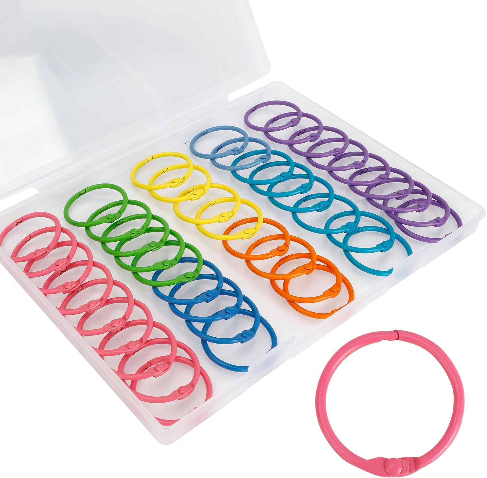 Amazon.com : Antner 100Pcs Loose Leaf Binder Rings, 0.75" Diameter ...