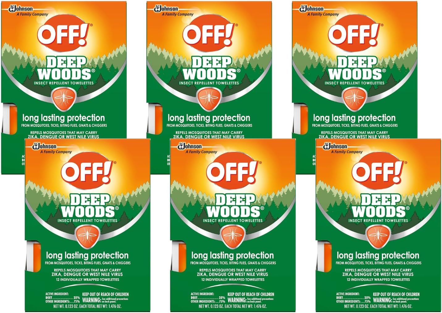 Amazon.com: OFF! Deep Woods Insect Towelettes 12 Count (Pack of 5 ...