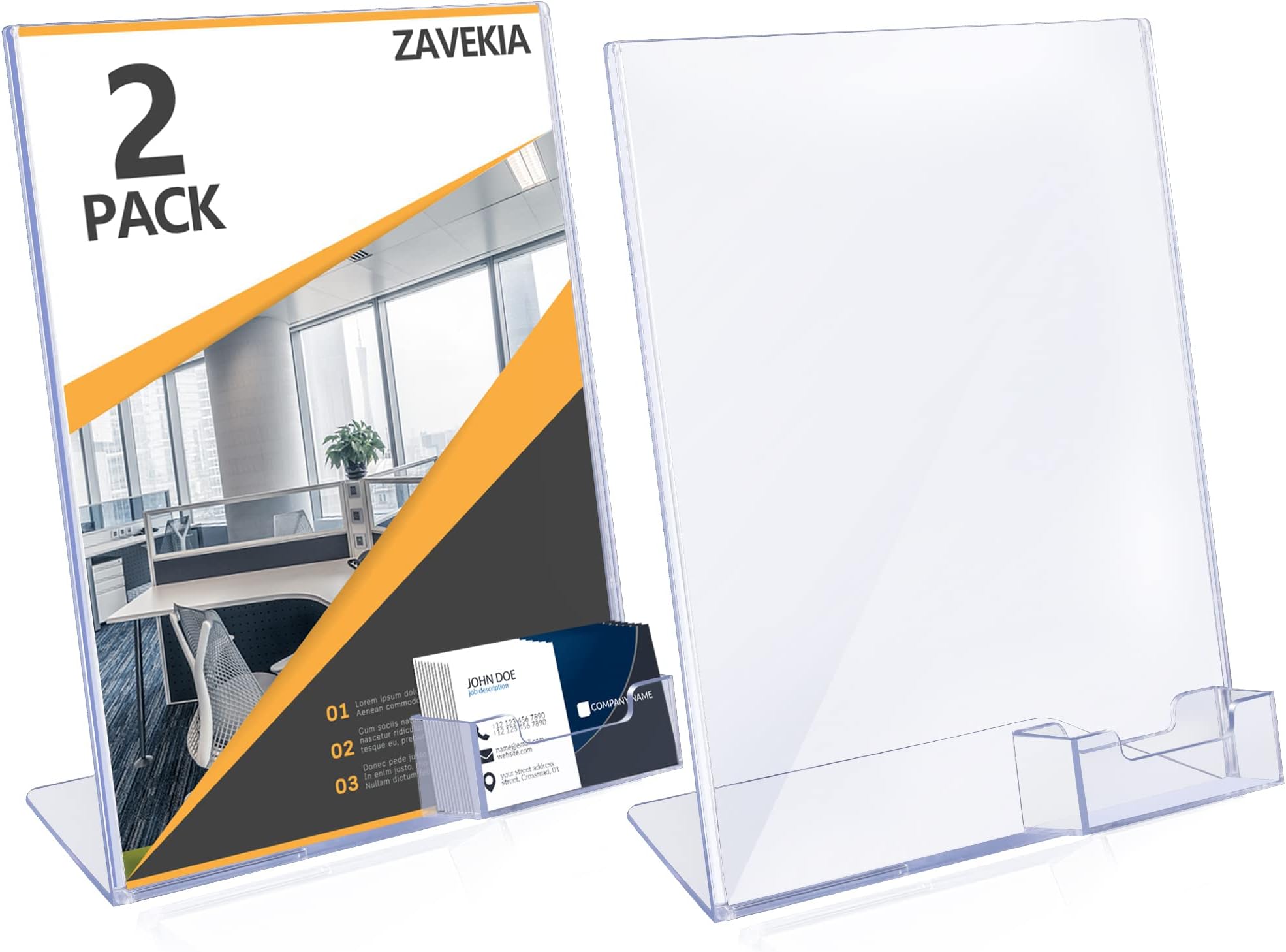 Amazon.com: zavekia 2 Pack Acrylic Brochure Holder With business card ...