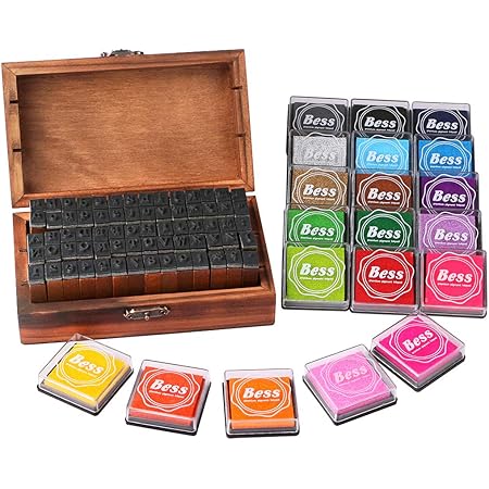 Amazon.com: 70Pcs Wooden Rubber Alphabet Letter Number Stamps,Wooden ...