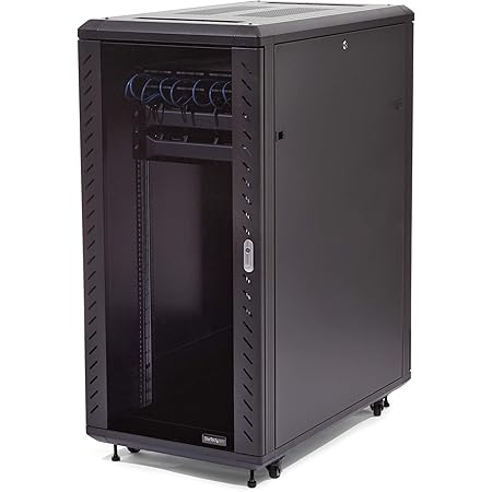 StarTech.com 22U Server Rack Cabinet with secure locking door - 4 Post Adjustable Depth (5.5" to ...