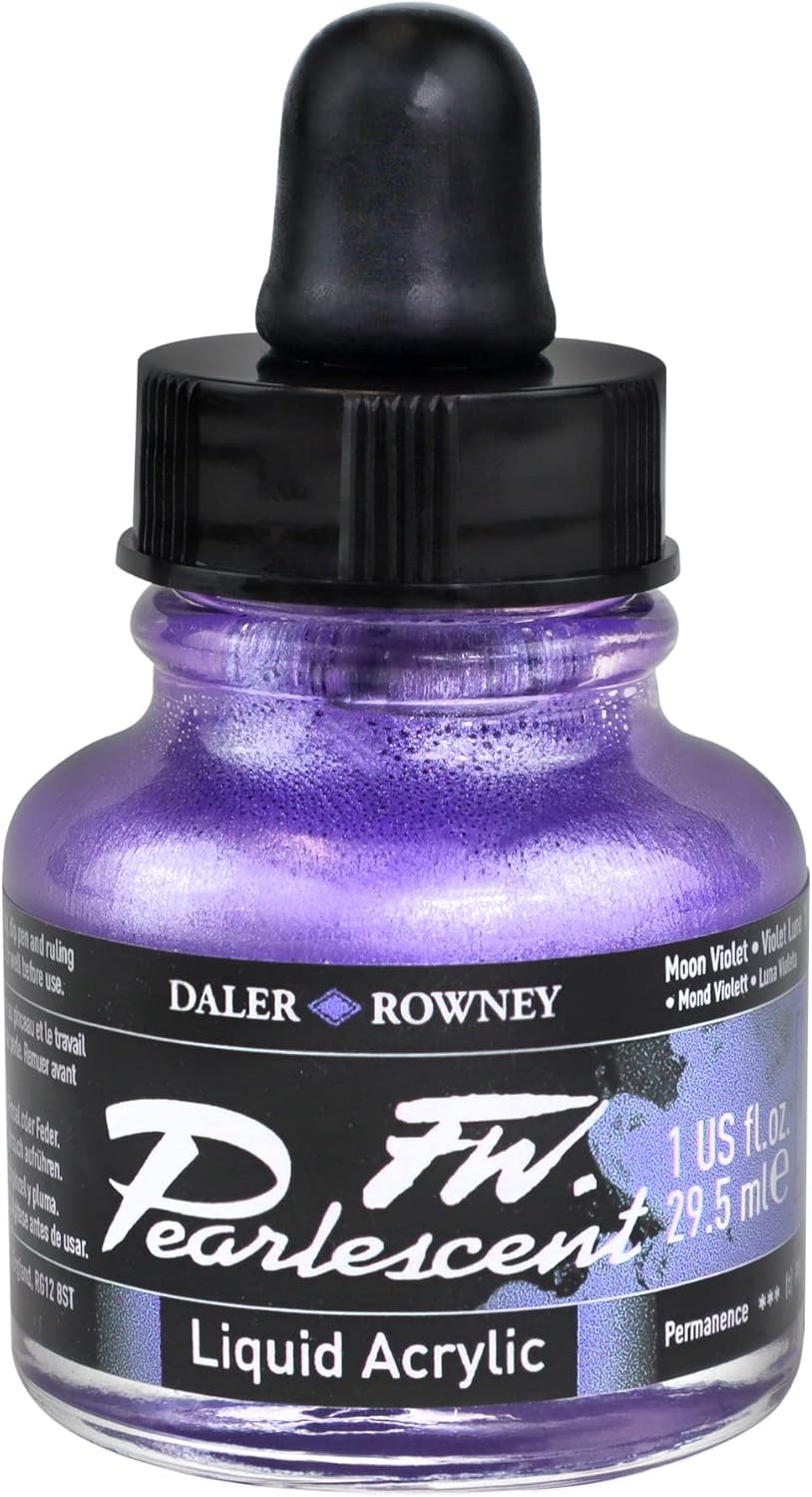 Amazon.com: Daler-Rowney FW Pearlescent Acrylic Ink Bottle Moon Violet ...