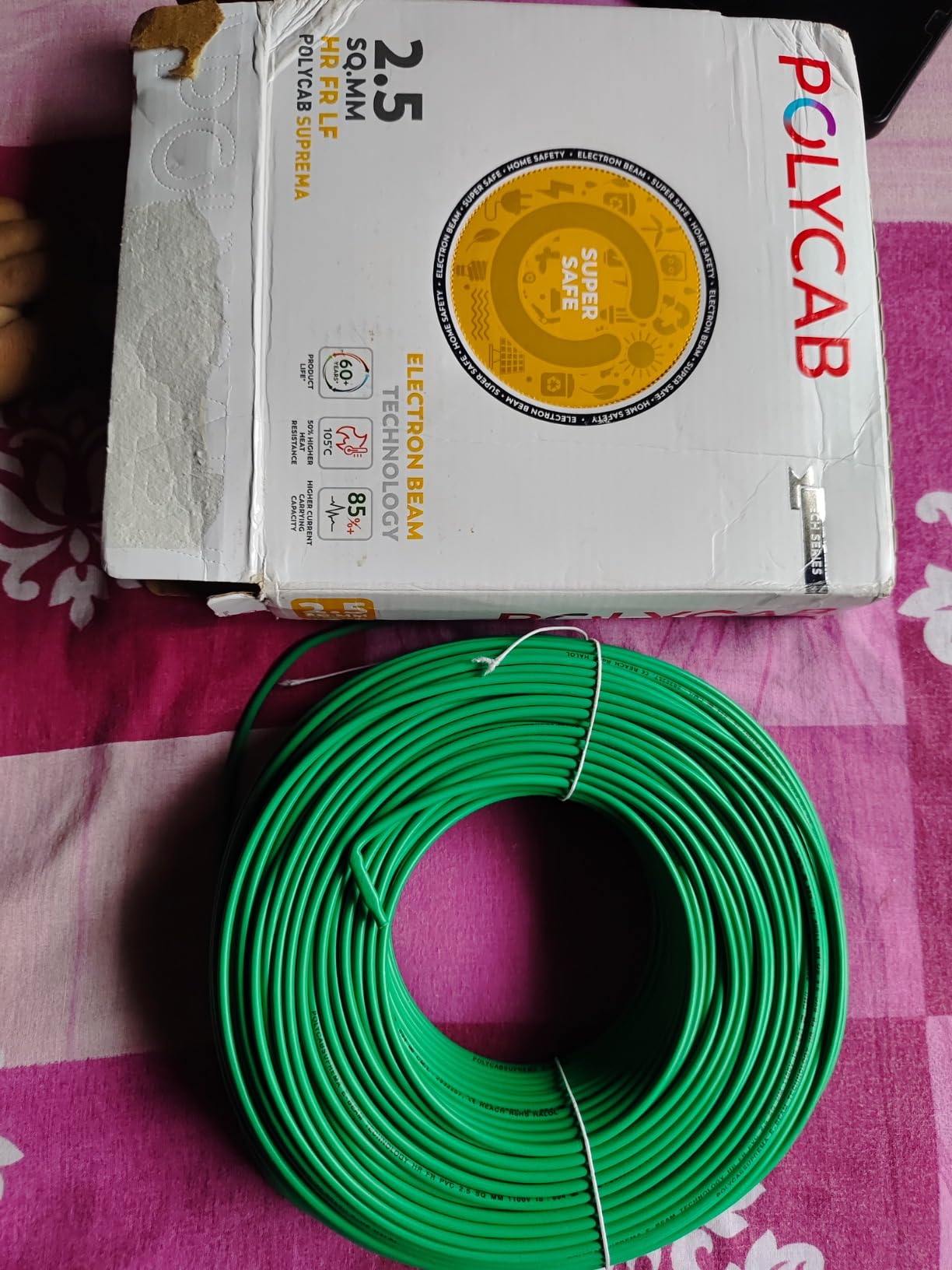 Polycab Suprema 4 sqmm Electron beam technology housewire|405C heat ...
