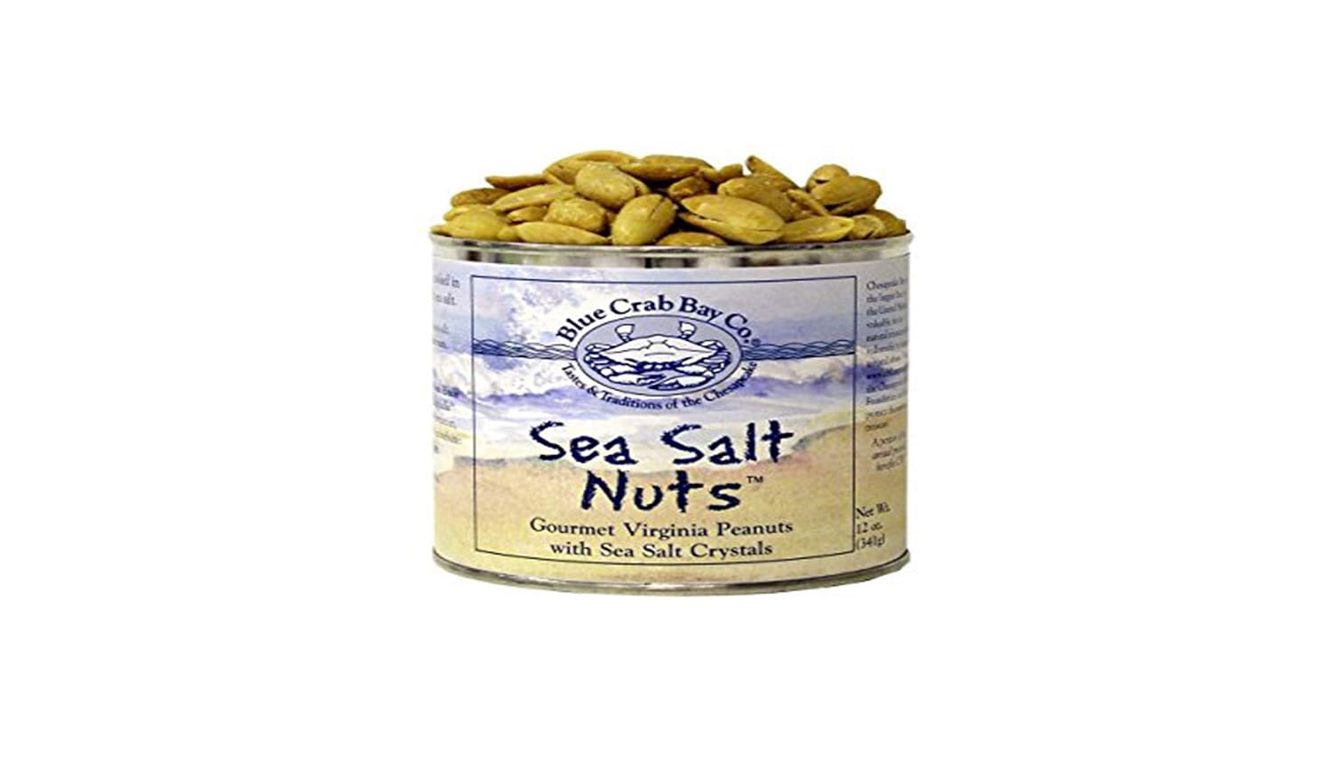 Amazon.com : Blue Crab Bay Co. Roasted Peanuts, 12-Ounce Cans (Sea Salt ...