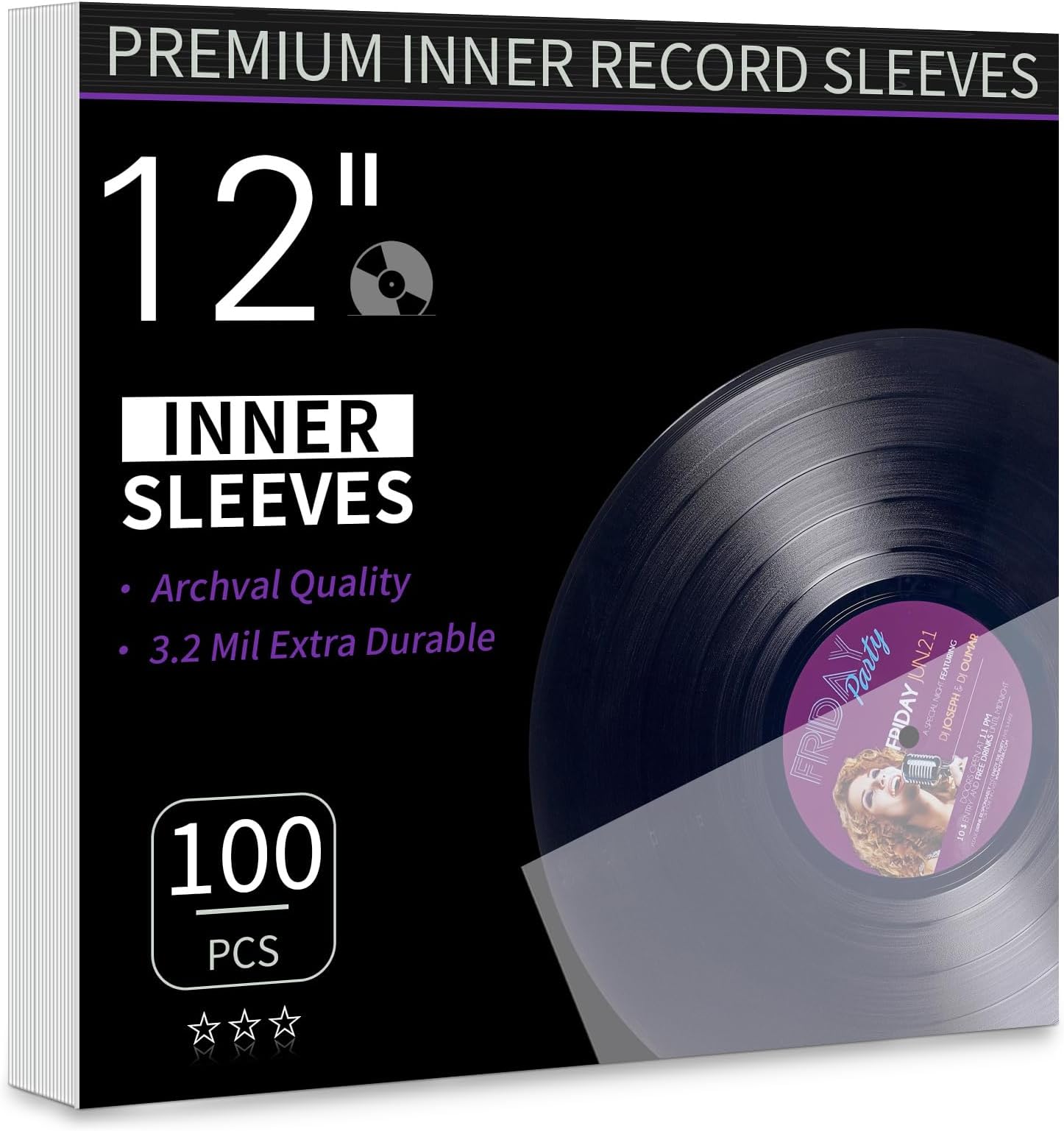 Amazon.com: Vinyl Record Inner Sleeves, 100 Anti Static 12" LP Vinyl ...