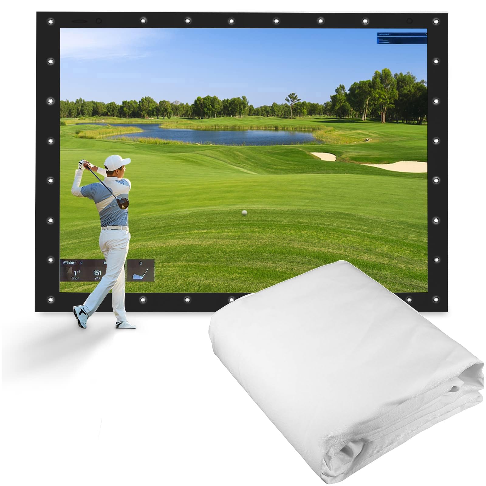 ZbOLi Golf Simulator Impact Screen,Heavy Duty And HD Golf Simulators ...