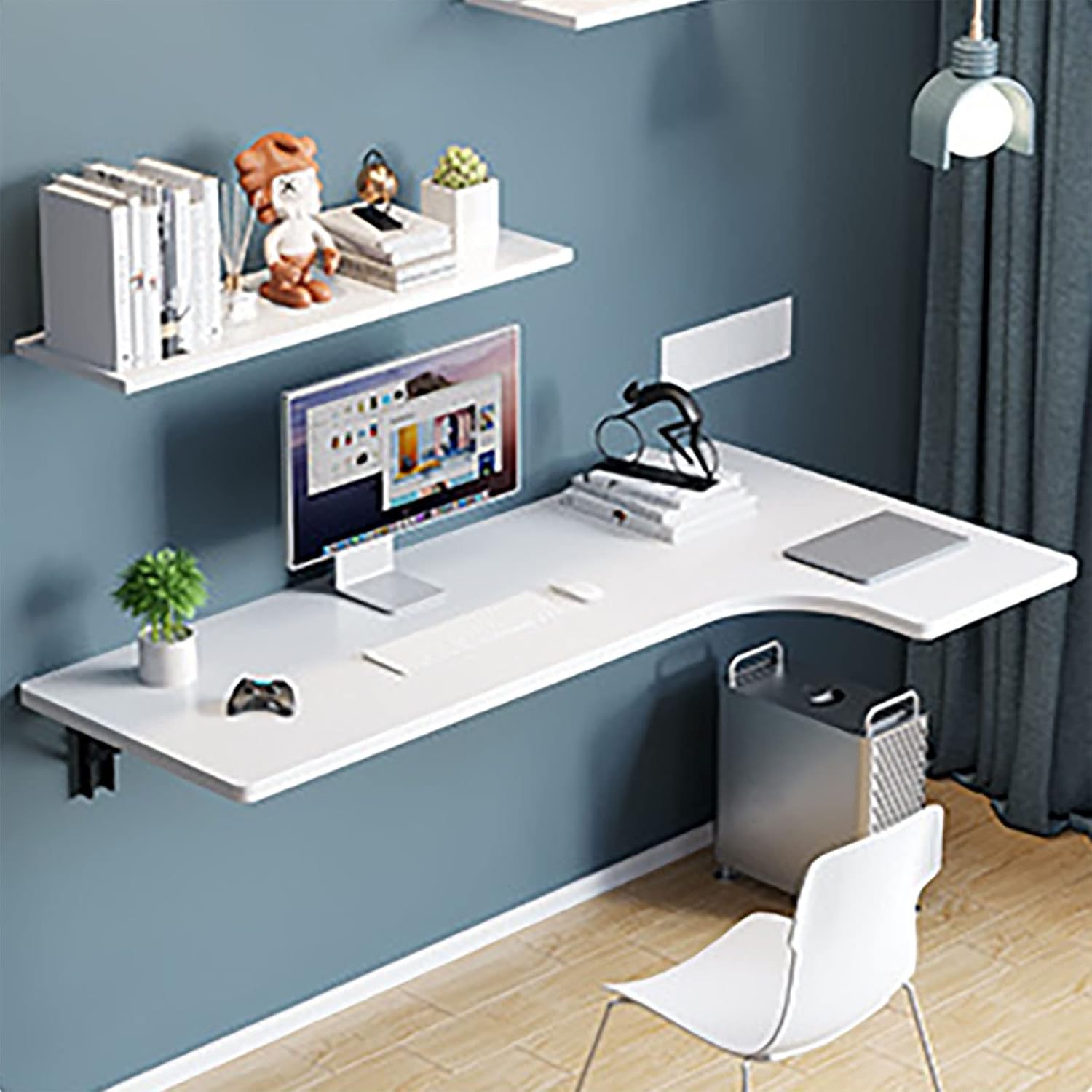 Wall-Mounted Folding Laptop Desk - Simple & Wooden Drop-Leaf Table ...